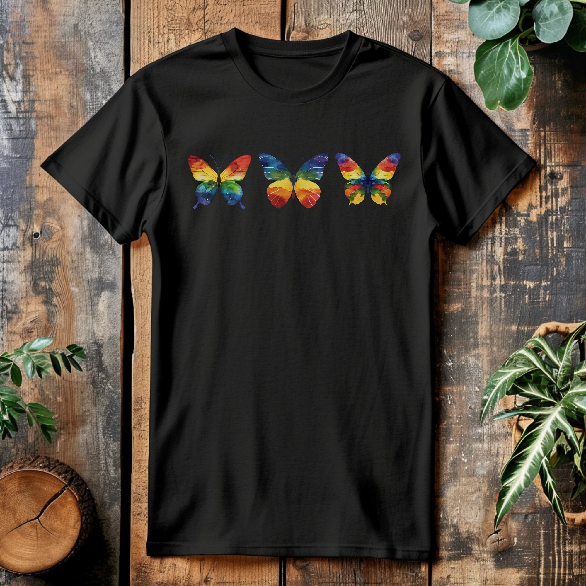 Rainbow Butterfly Clipart Vibrant Butterfly Graphics Whimsical Colorful ...