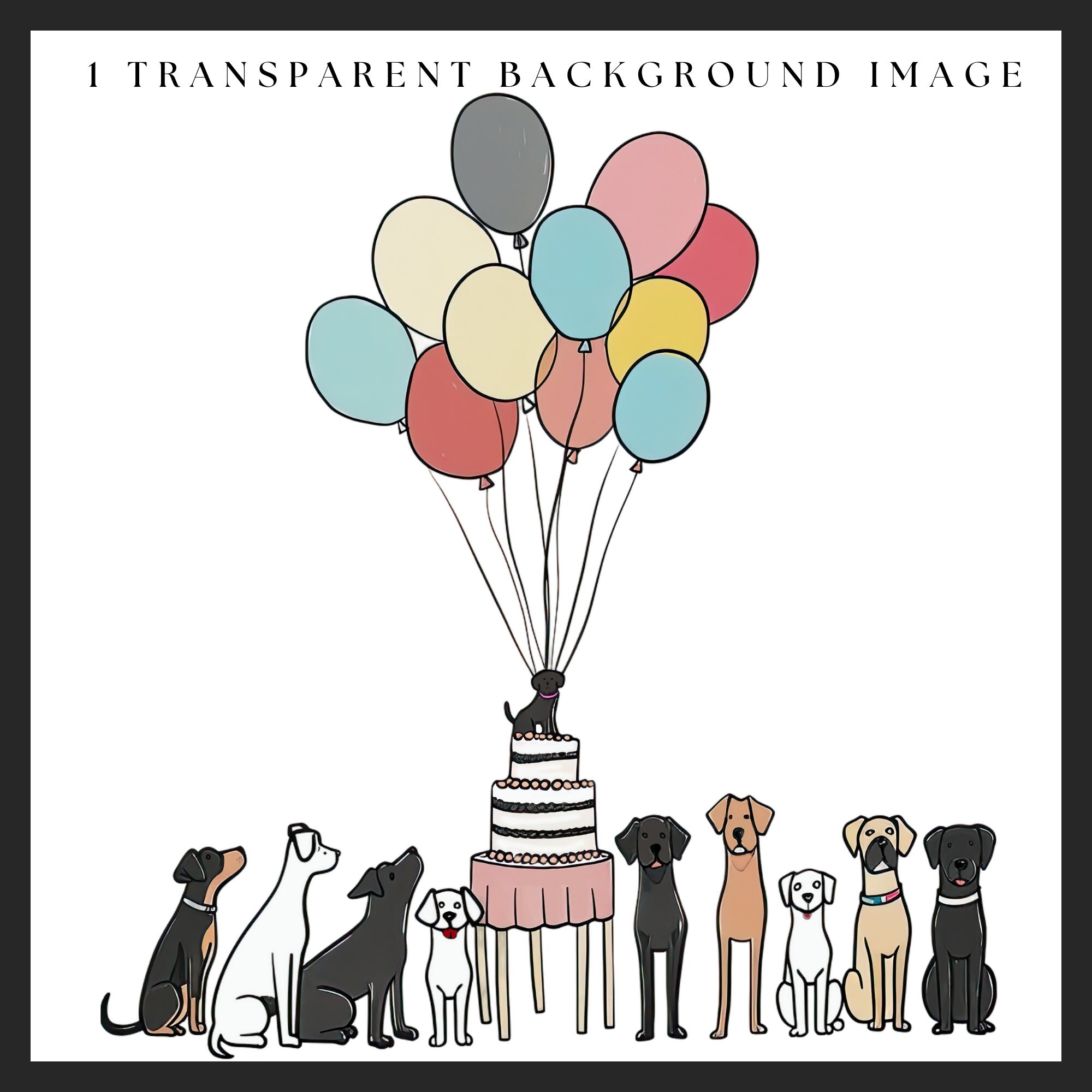 Dog Birthday Party Clipart Dog Lover Funny Animal Graphic Shirts ...