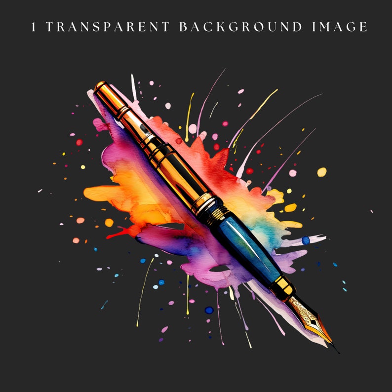 Calligraphy Pen Clipart - Artist Graphic Ink Splatter Writer Image ...