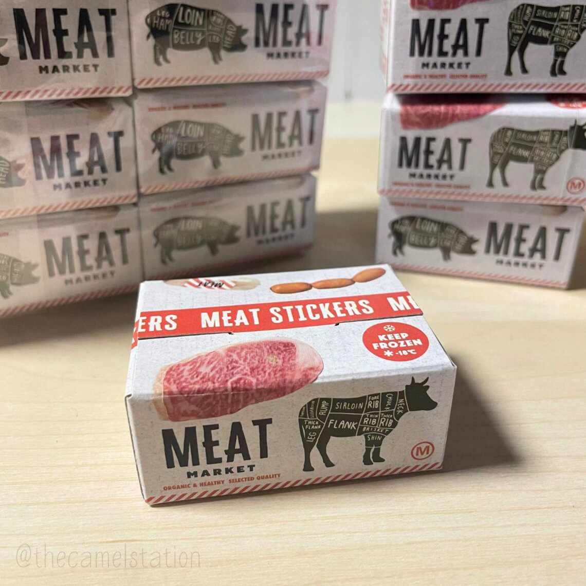 Greeting Life | Hako-seal | Mini Stickers in a Delivery Box | Meat - Etsy