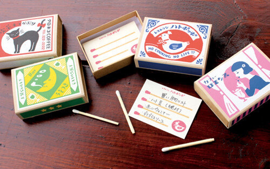 Furukawa Shiko | Retro Matchbox Styled Memo Notes | Mino Washi | 35 ...
