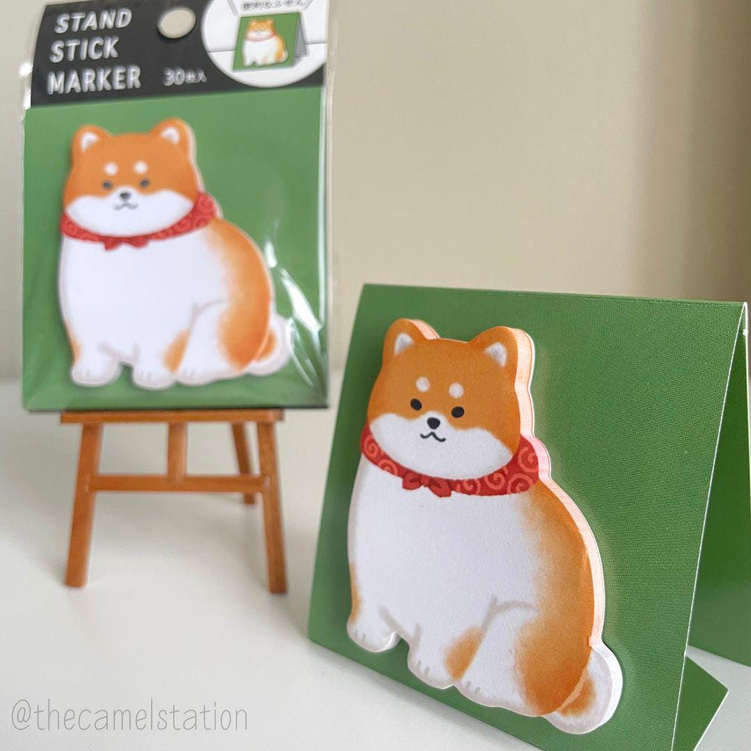 Mind Wave | Stand Sticky Notes | Shiba With Red Scarf - Etsy