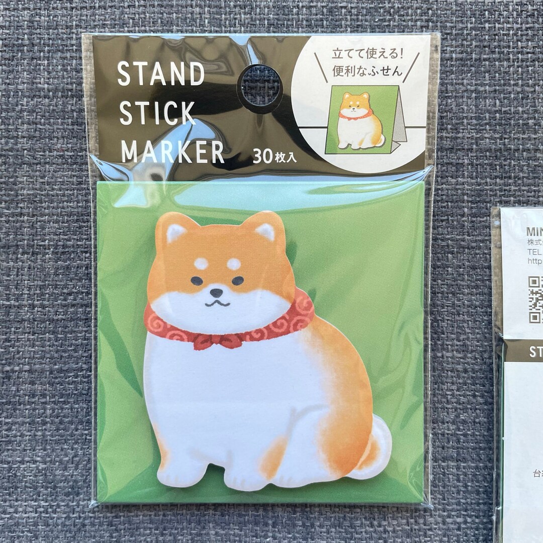 Mind Wave Stand Sticky Notes Shiba With Red Scarf - Etsy