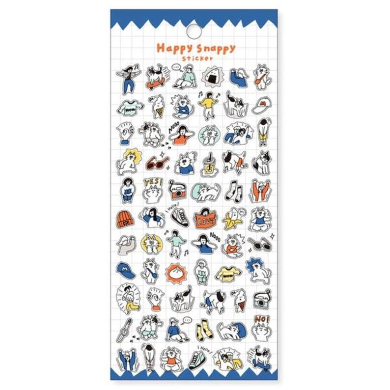 Mind Wave Transparent PET Sticker Sheet | Happy Snappy | Blue - Etsy