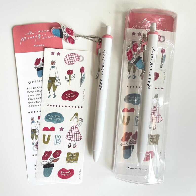 Uniball One Fika X ASANEL 0.5mm Gel Pen With Charm and Sticker Set Limited Edition 3 Designs - Etsy