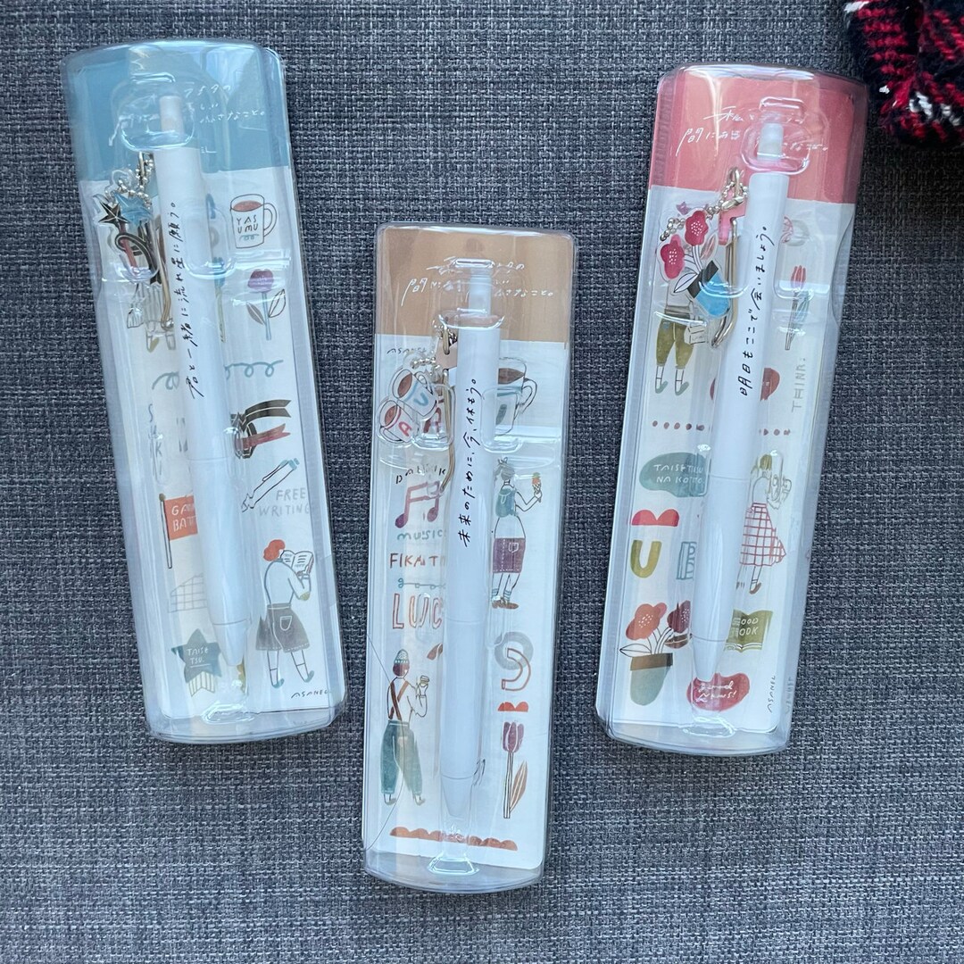 Uniball One Fika X ASANEL 0.5mm Gel Pen With Charm and Sticker Set Limited Edition 3 Designs - Etsy