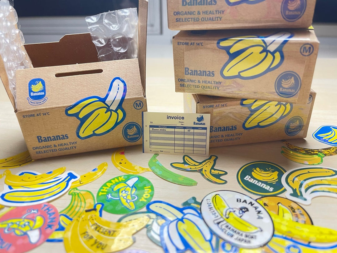 Greeting Life | Hako-seal | Mini Stickers in a Delivery Box | Bananas ...