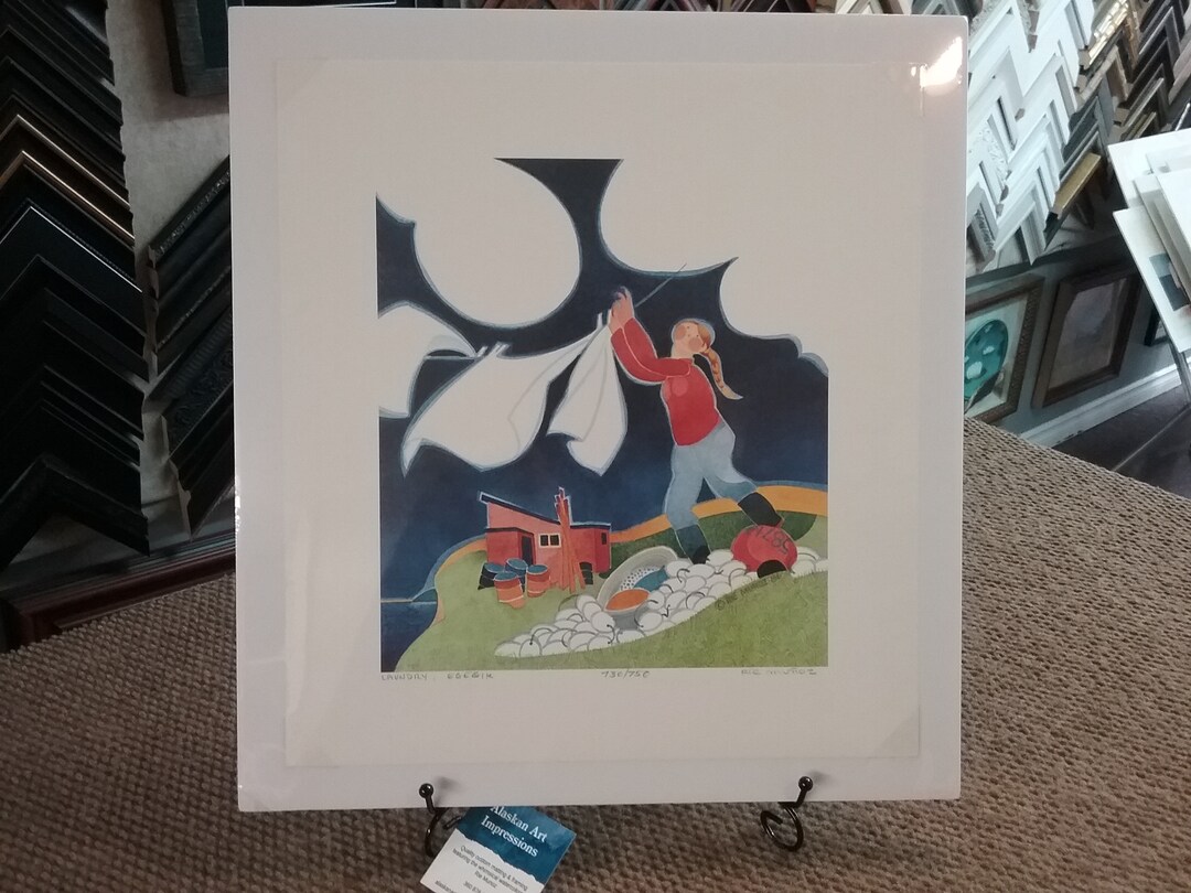 LAUNDRY, EGEGIK, 1990 Rie Munoz Hand Signed & Numbered - Etsy