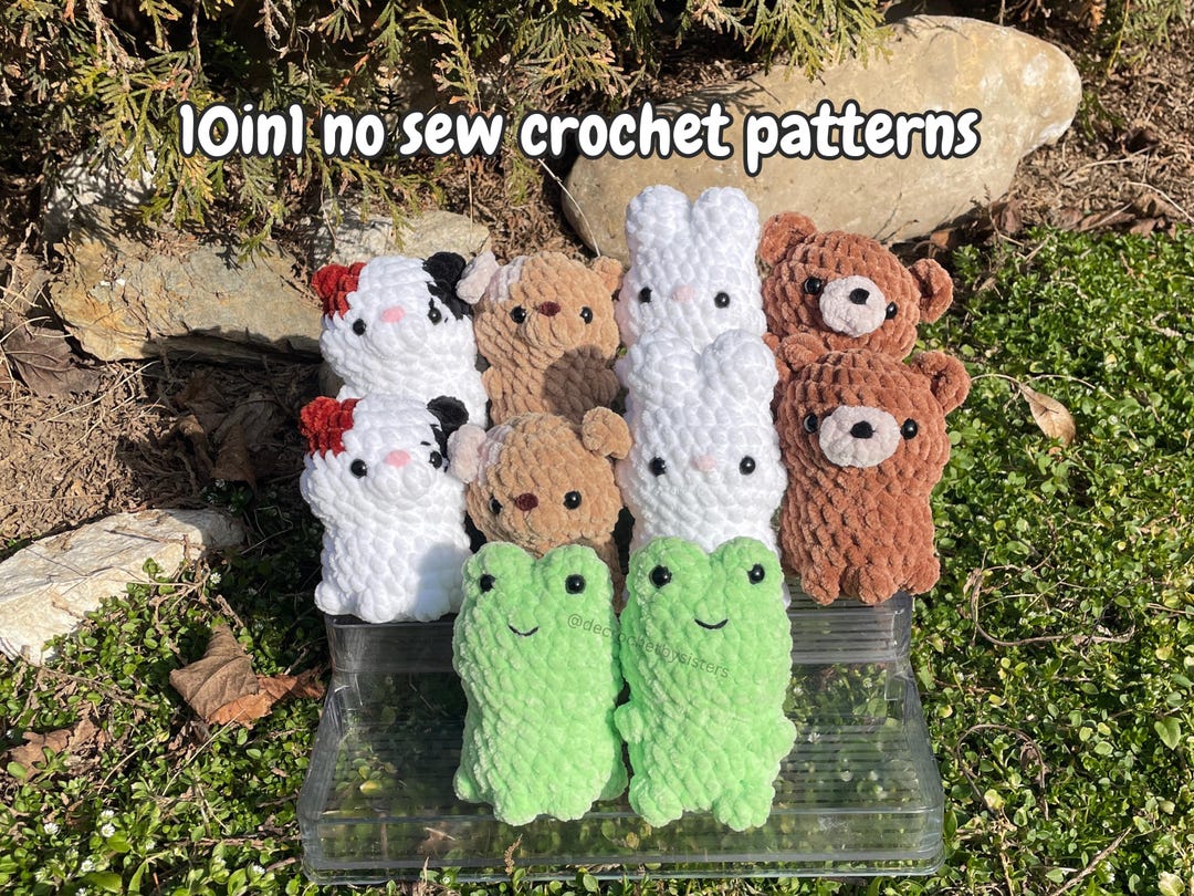 Crochet No-sew Mini Animals Plushie 10in1 Bundle Pattern; Amigurumi ...