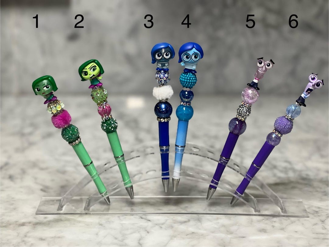 Inside Out Doorable Pens|inside Out Pen|disney Pen|beaded Pen - Etsy