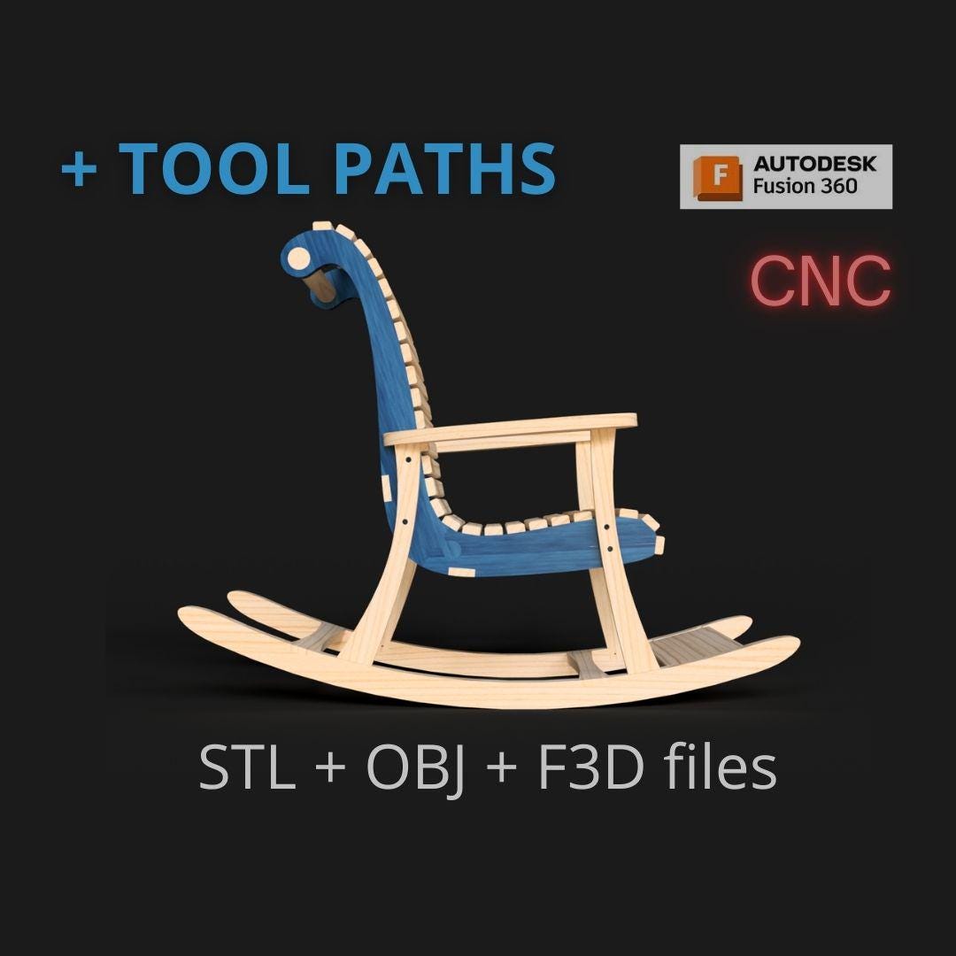 Comfortable Rocking-chair for Children STL, OBJ and F3D Files Toolpaths ...