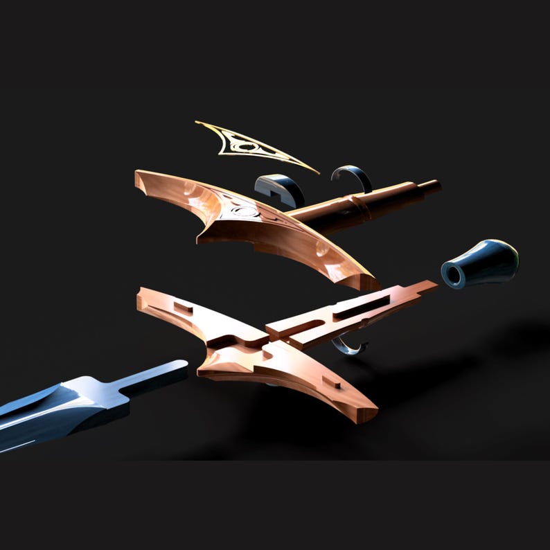 CNC Wooden Sword Files (F3D + STL) | Parametric Long Blade + Short ...