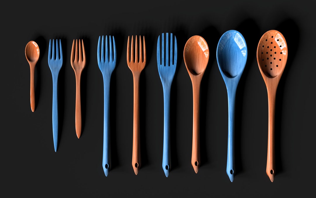 Spoon and Fork Set for Kitchen STL Files for CNC - Etsy