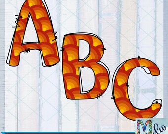 Doodle Alphabet PNG, Alphabet Letters PNG Bundle, Hand Drawn Doodles ...