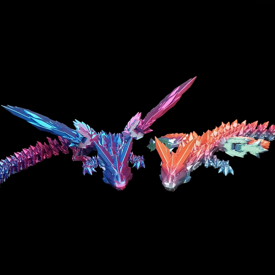 Articulated Crystal Wing Dragon Bendy 3D Printed Crystal Dragon With ...