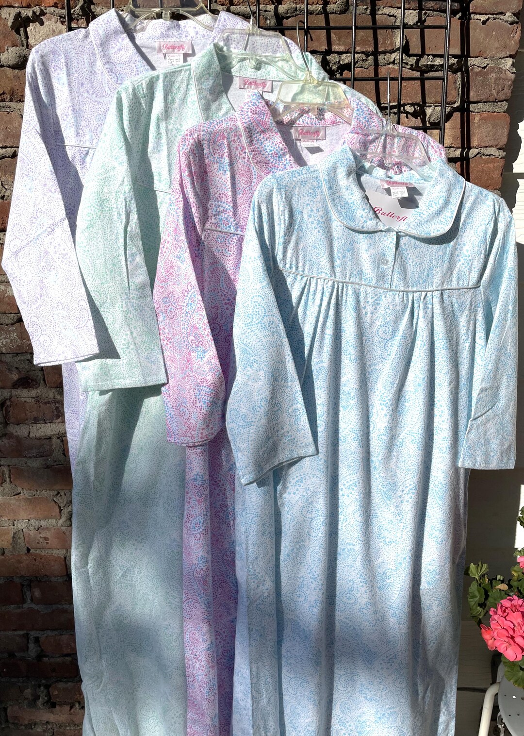 New Ballerina 52" Soft Flannel Night Gowns W/pockets S M L 1X 2X 3X - Etsy