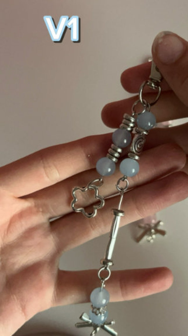 Light Blue Light Pink Keychains - Etsy