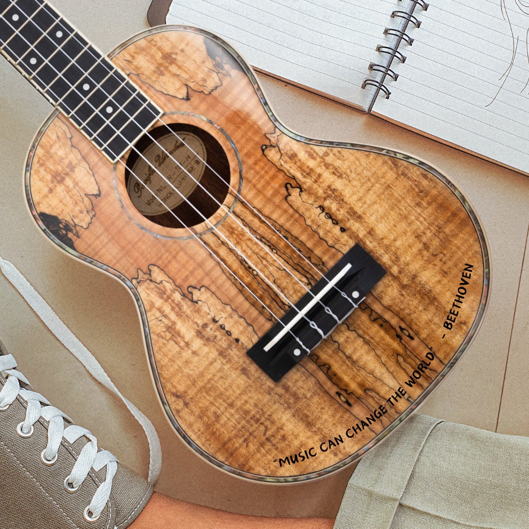 Personalized Engrave Spalted Maple Tenor Ukulele Customized Fathers Day ...