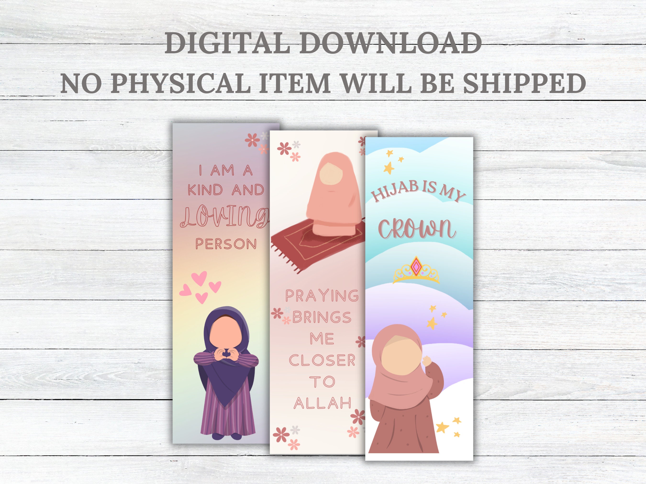 Kids Islamic Affirmation Bookmarks,muslimah,islamic Bookmarks,islamic ...