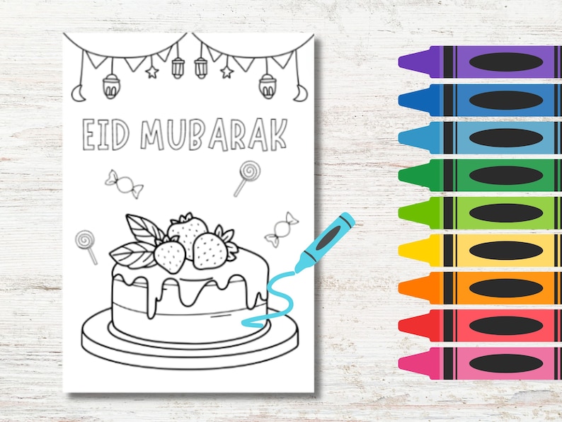 Eid Colouring Cards,eid Printables,eid Kids Activities,eid Diy Cards ...