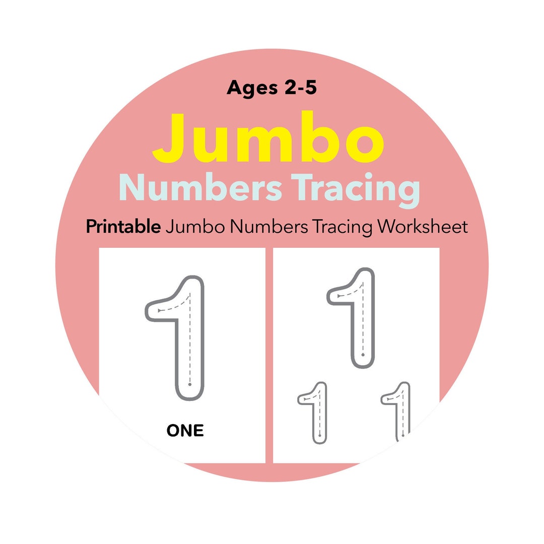 JUMBO Numbers Tracing, Writing Practice, Preschool Learning, 123 ...