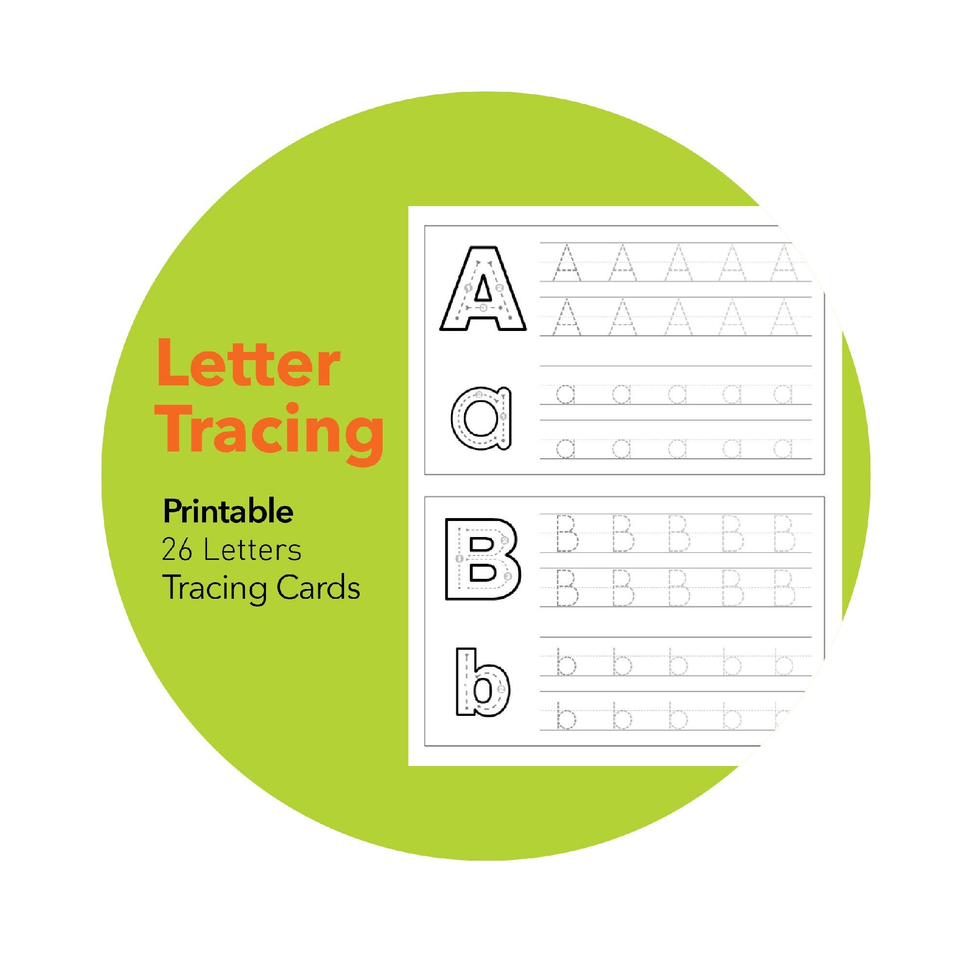 ABC Tracing Cards. Preschool Kindergarten Handwriting. Homeschool ...