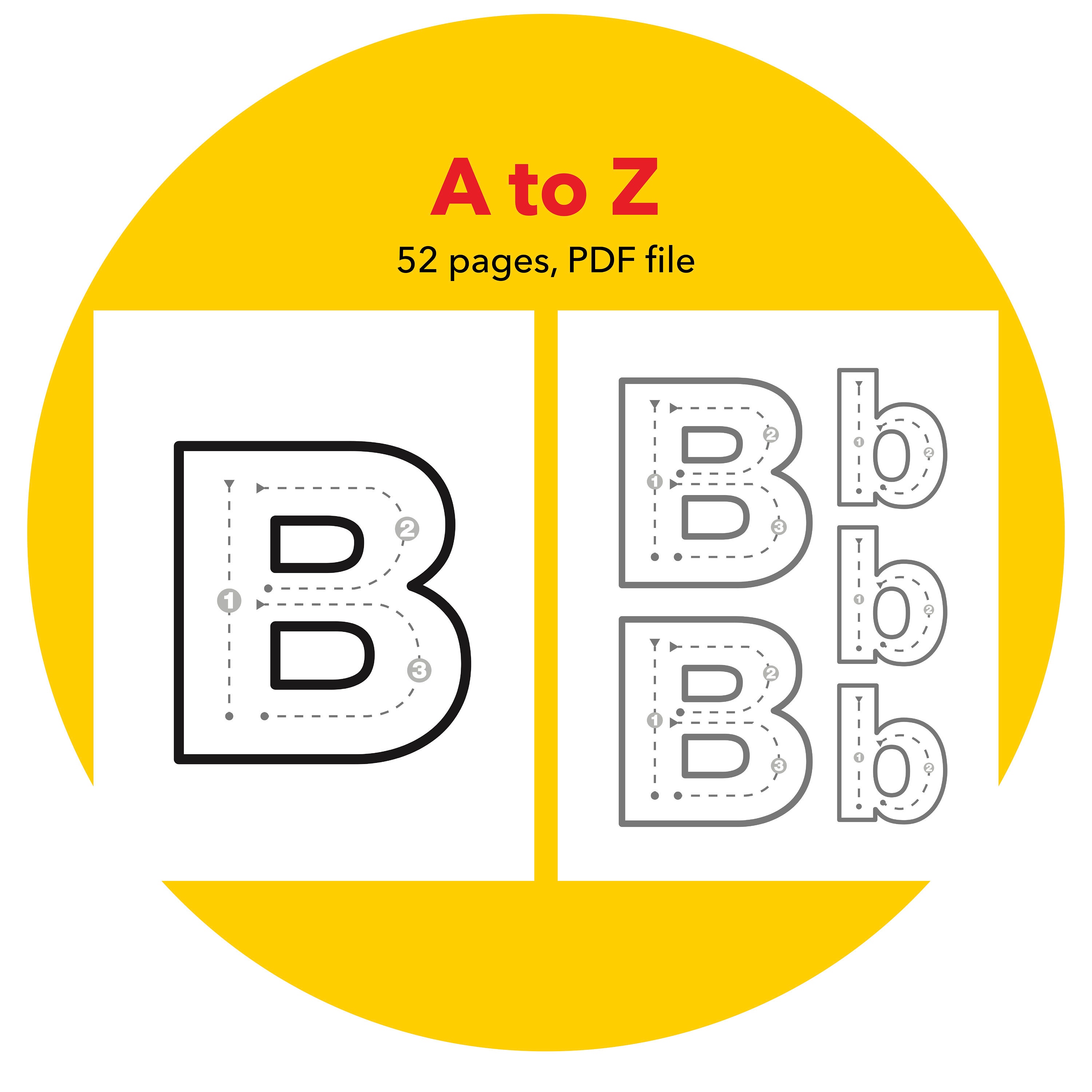 JUMBO Letter Tracing Worksheet, Big Alphabet Worksheet, A4 Letter ...