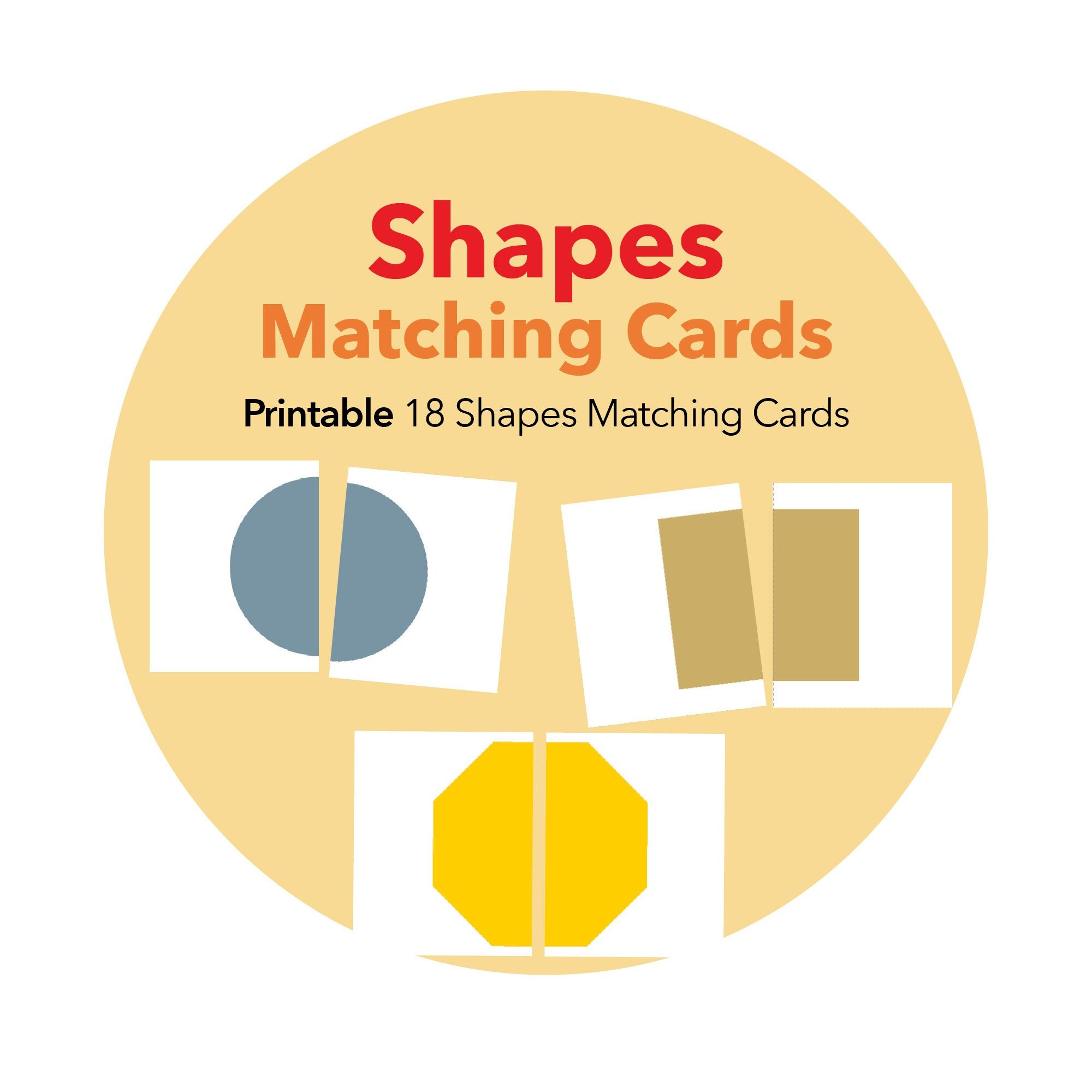 18 Shapes Matching Game for Kids, Shapes Matching Activity, Shapes ...