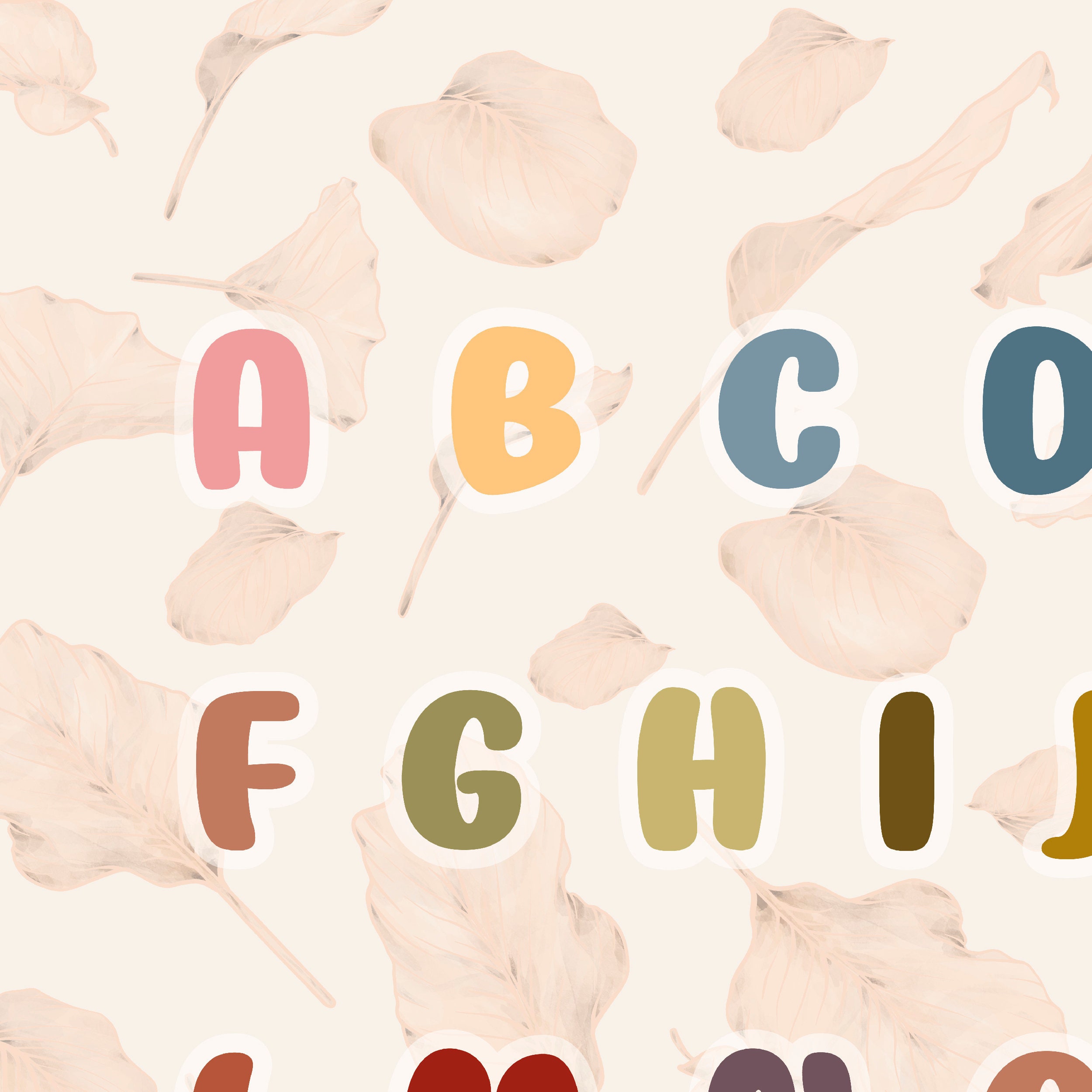 Rainbow Alphabet Poster Printable Wall Art Print Educational - Etsy