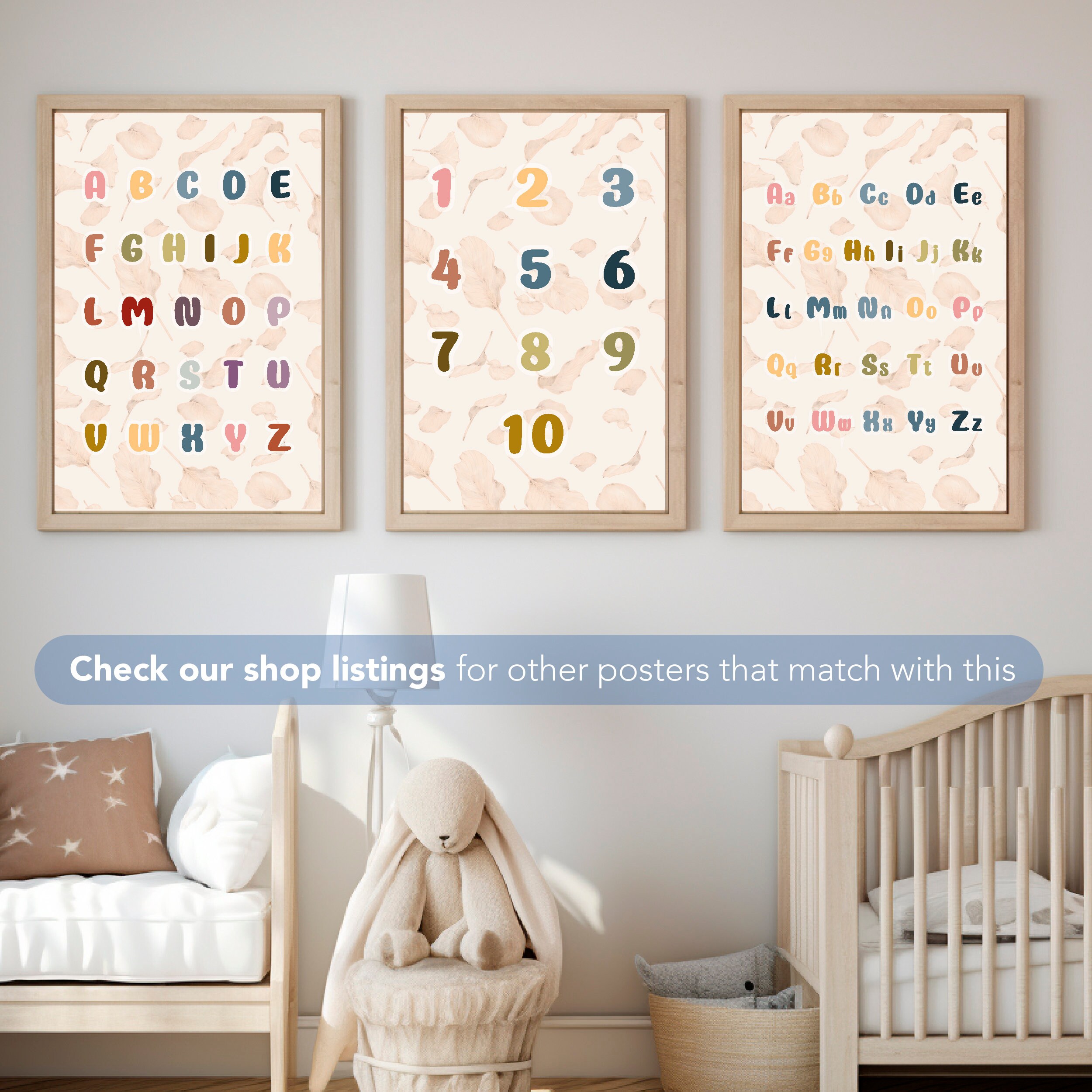 Rainbow Alphabet Poster Printable Wall Art Print Educational - Etsy