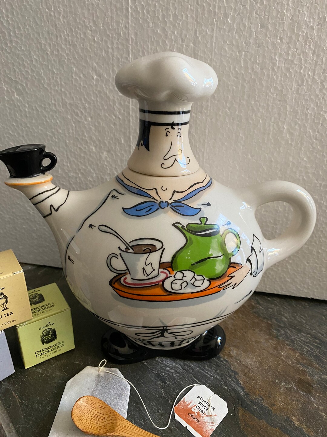 Mudpie Teapot Chef Design Holding Serving Tray - Etsy