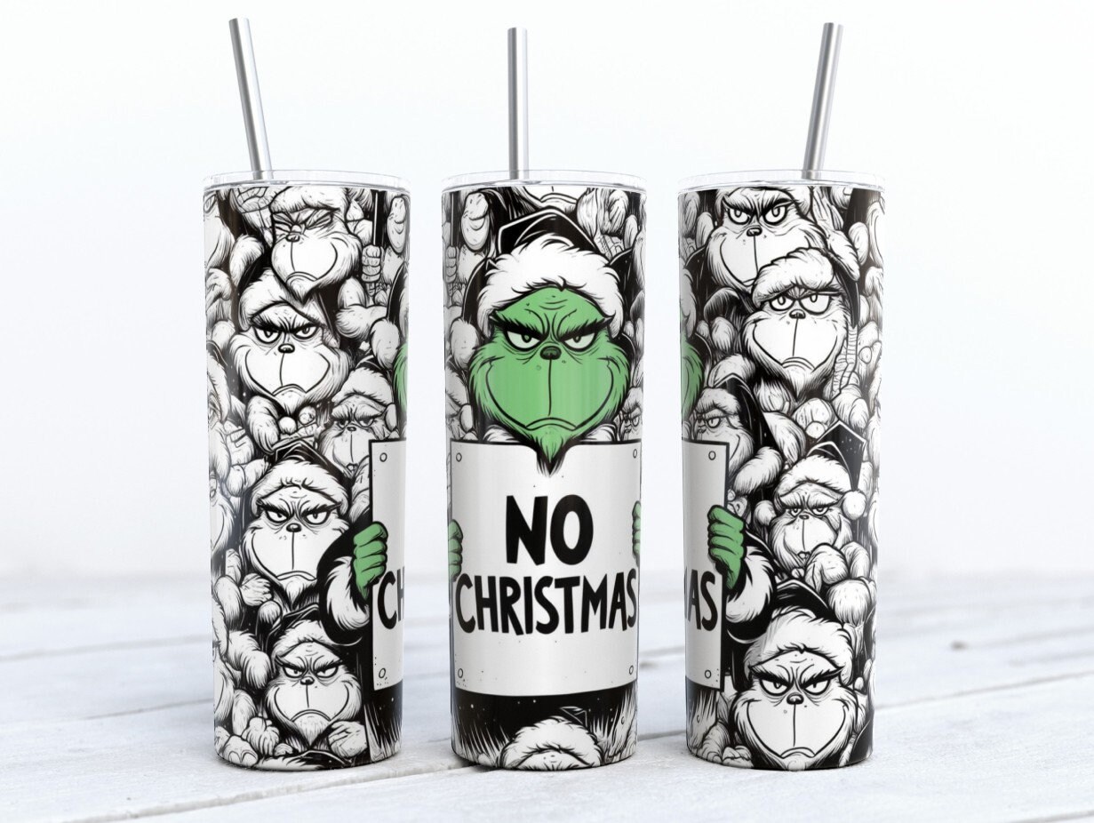 Grinch Tumbler Wrap Illustration for Sublimation Design 20 Oz, Instant ...