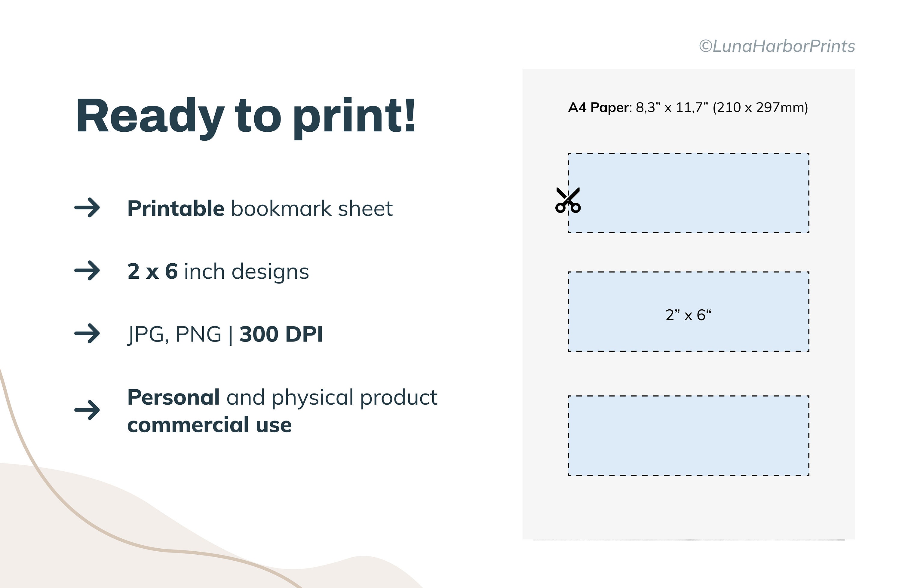 Modern Custom Printable Bookmarks Png Set: Ideal Library Reading ...