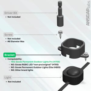 Mounting Brackets for Govee PRO Permanent Outdoor Lights (H706 H806 ...