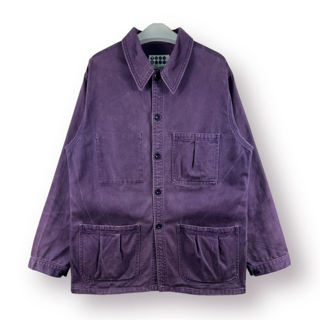 Vintage Japan Takeo Kikuchi Chore Workwear Outfit Jacket in Distressed ...