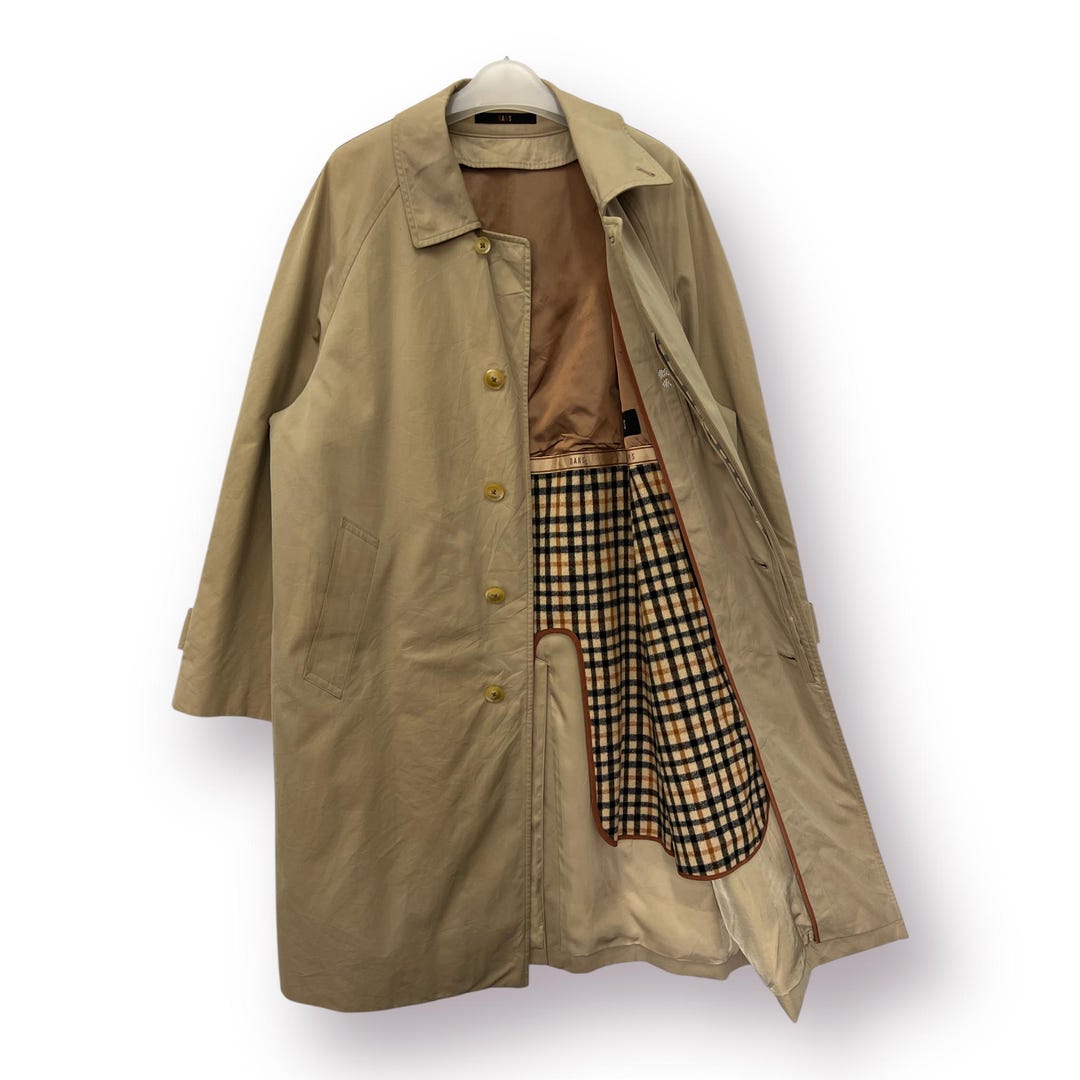 Vintage DAKS London Long Coat Hidden Button - Etsy