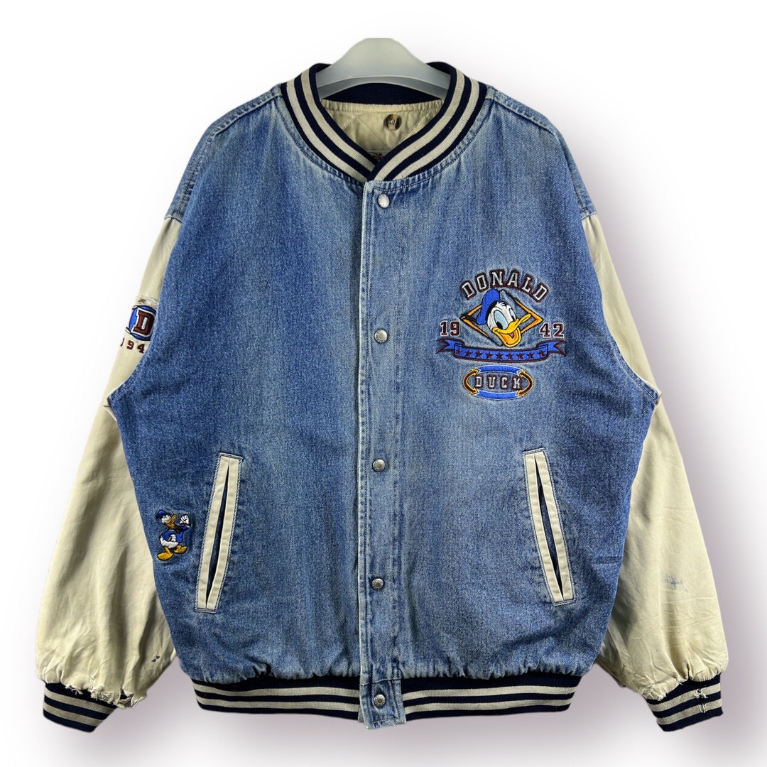 Vintage the Disney Store Super Distressed Varsity Jacket Denim Rugged M ...