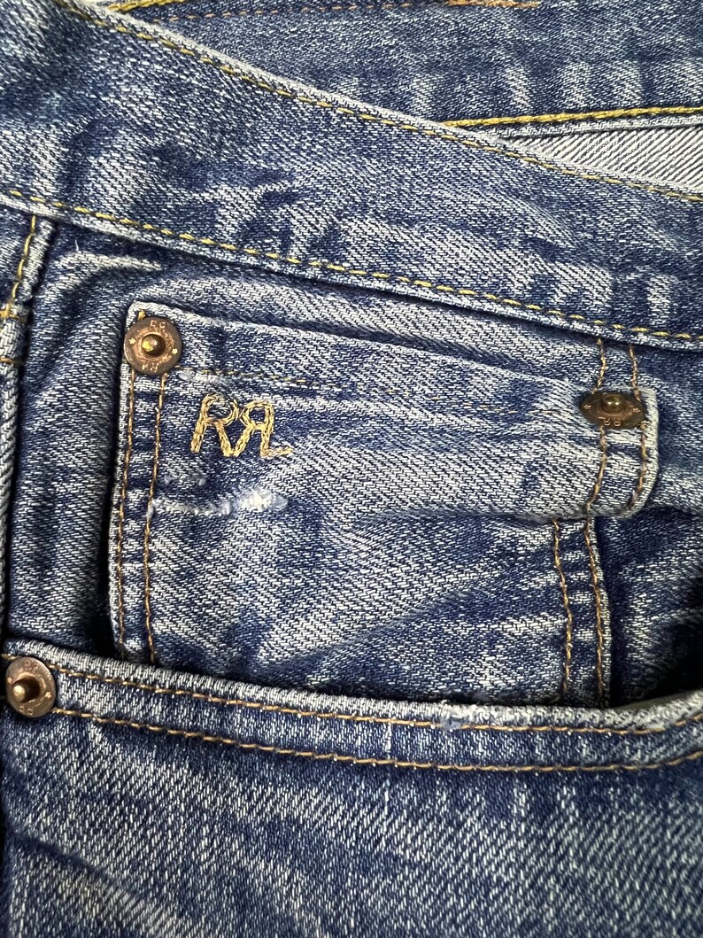 Vintage RRL Denim DISTRESSED Polo Selvedge Slim Fit - Etsy