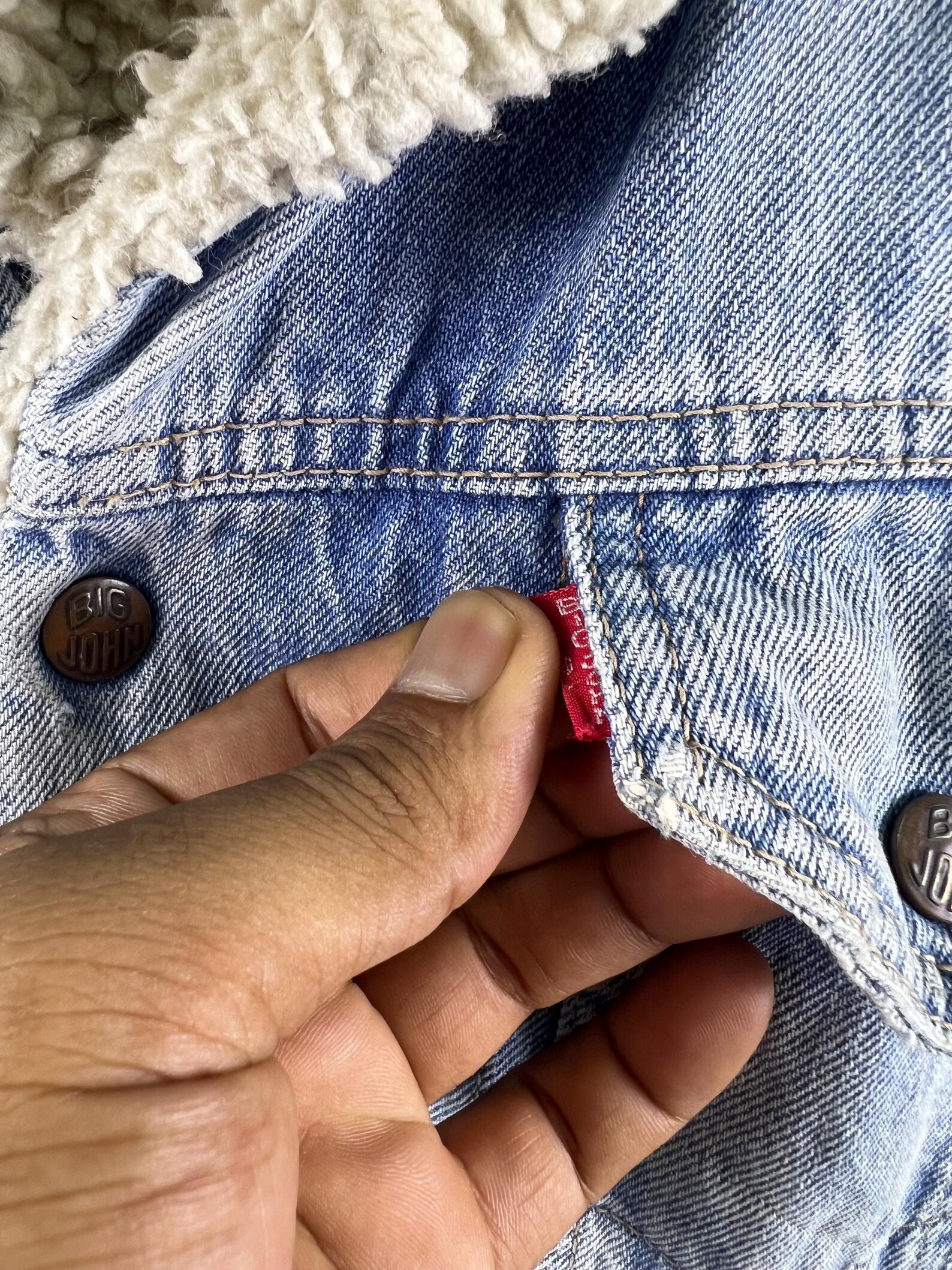 Vintage Big John Distressed Patches Denim Sherpa Trucker Jacket - M - Etsy