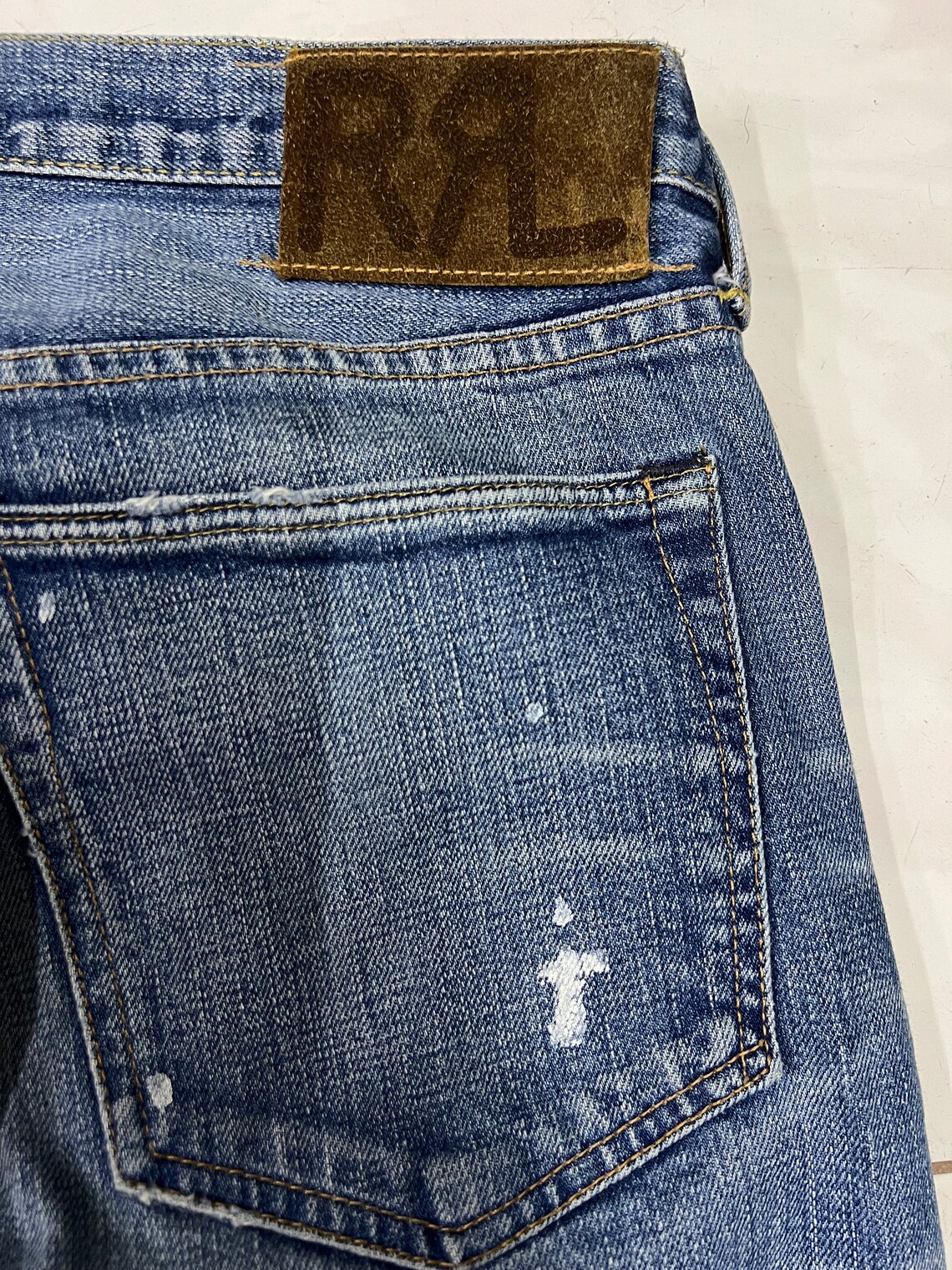 Vintage RRL Denim DISTRESSED Polo Selvedge Slim Fit - Etsy