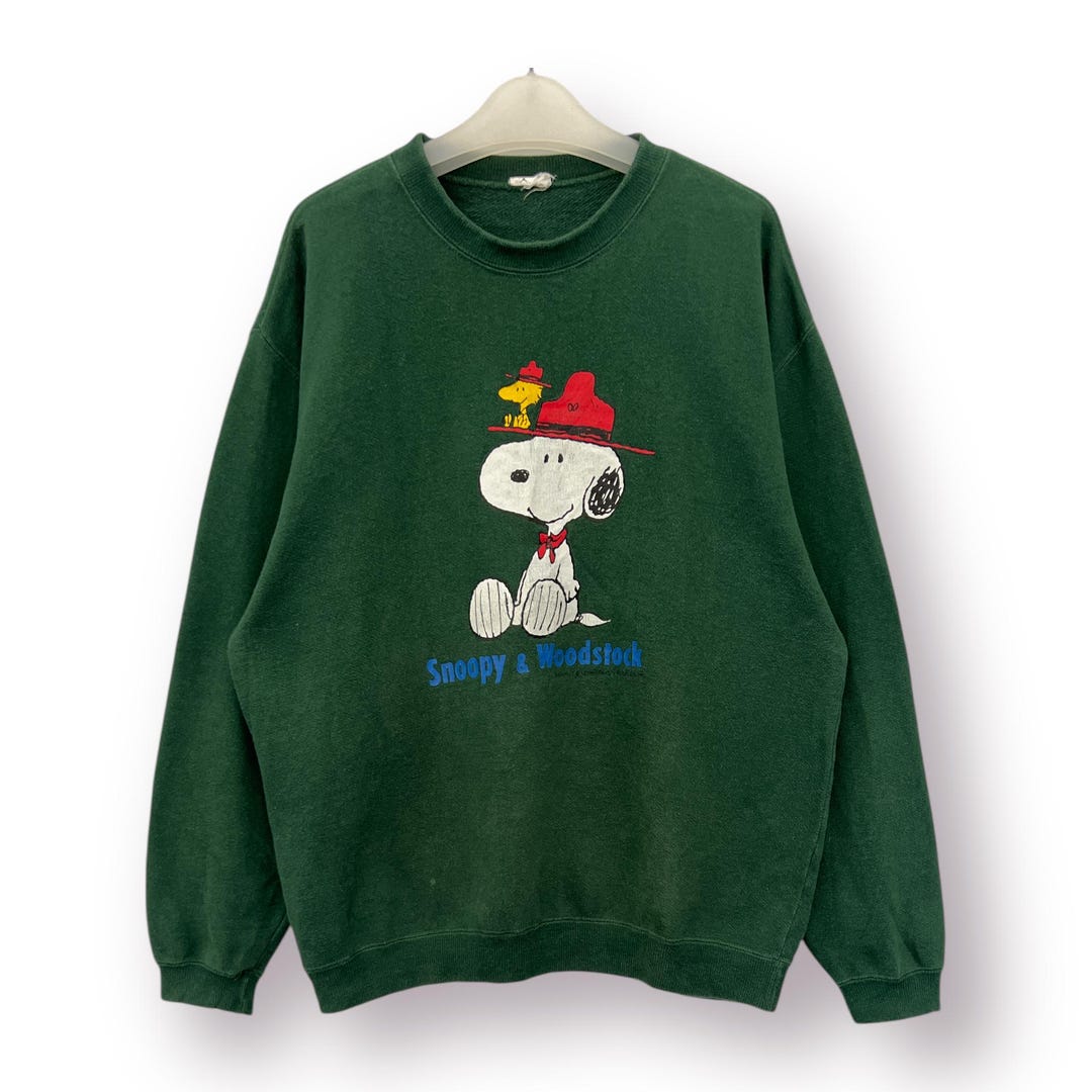 Vintage Y2K Peanut Snoopy Big Print Logo Roundneck Sweatshirt - M - Etsy