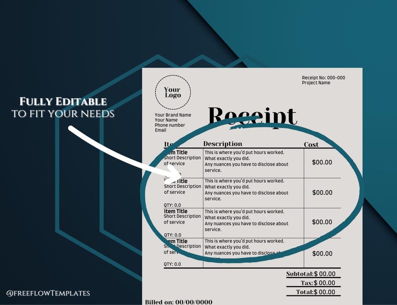 The Ultimate Receipt Template, Easy to Edit, Free Canva, PDF, Digital ...