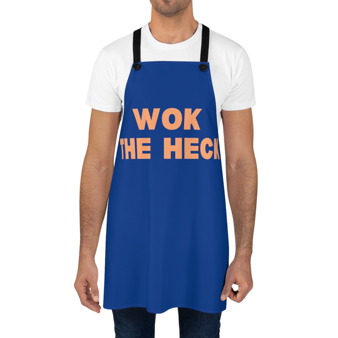 Wok the Heck Funny Pun Apron Adult Unisex Apron Kitchen Yan Can Cook ...