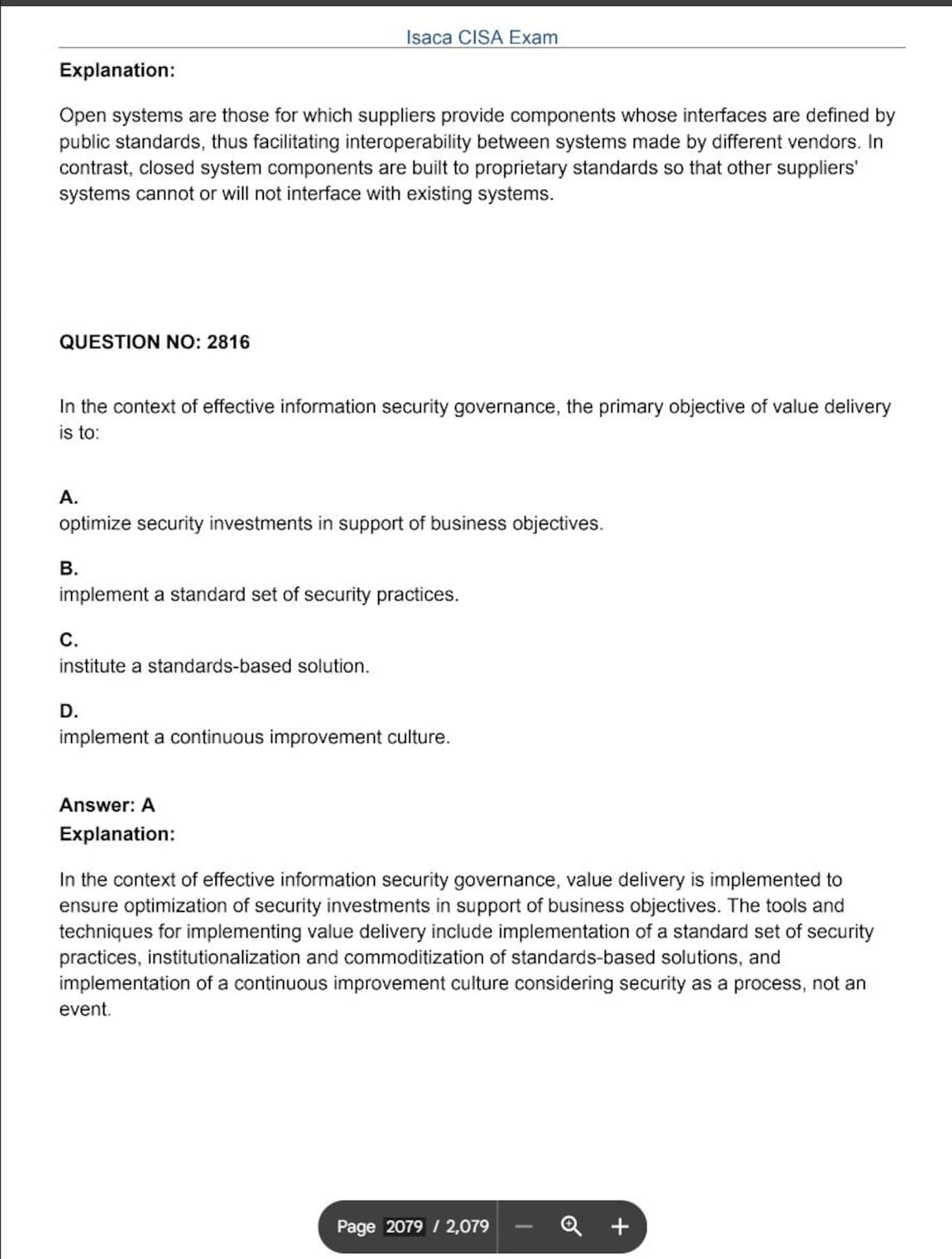CISA Practice Exam Questions & Answers | Over 2,800 Dumps Questions and ...