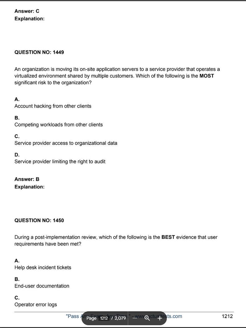CISA Practice Exam Questions & Answers | Over 2,800 Dumps Questions and ...