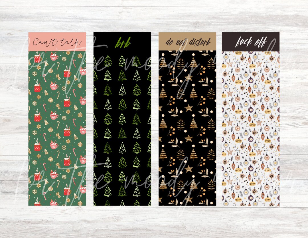 Christmas Holiday Bookmarks Digital Printable Bookmarks Digital ...