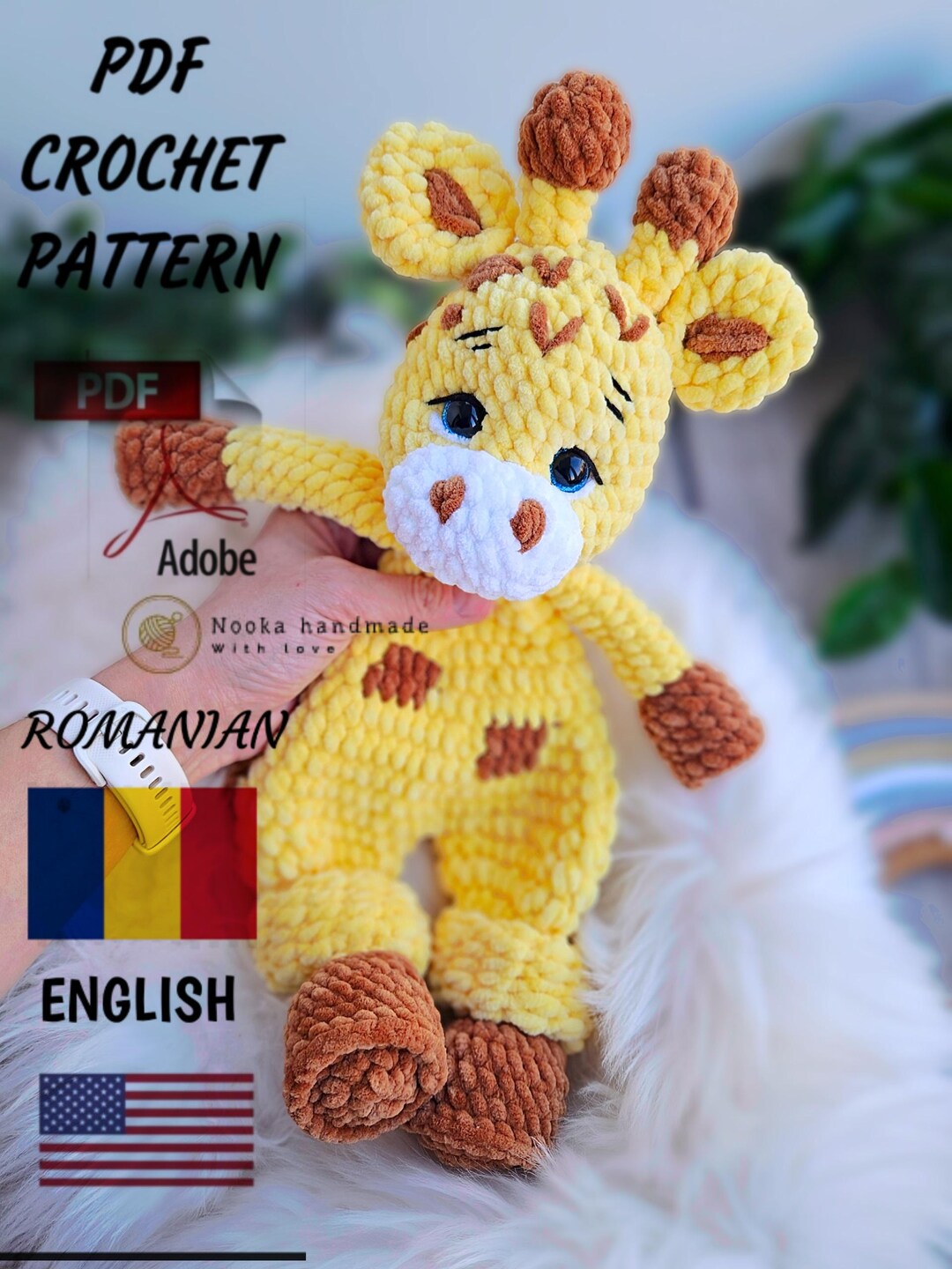 Crochet Giraffe Snuggler Toy Pattern: Beginner Friendly (PDF Pattern ...