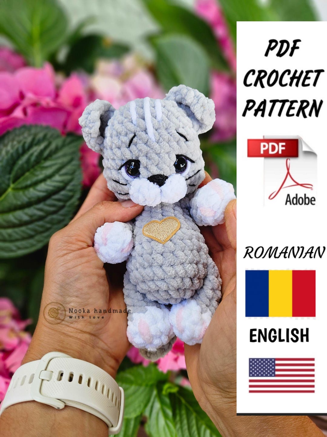 Cup Kitten Amigurumi/crochet Small Cat/ Easy Crochet Pattern/low Sew ...