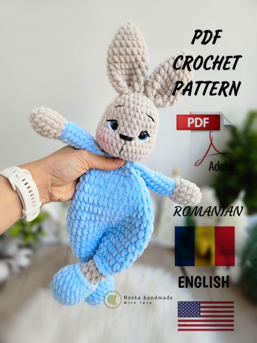 DOR Bunny Amigurumi/crochet Rabbit/ Easy Crochet Pattern/low Sew /plush ...