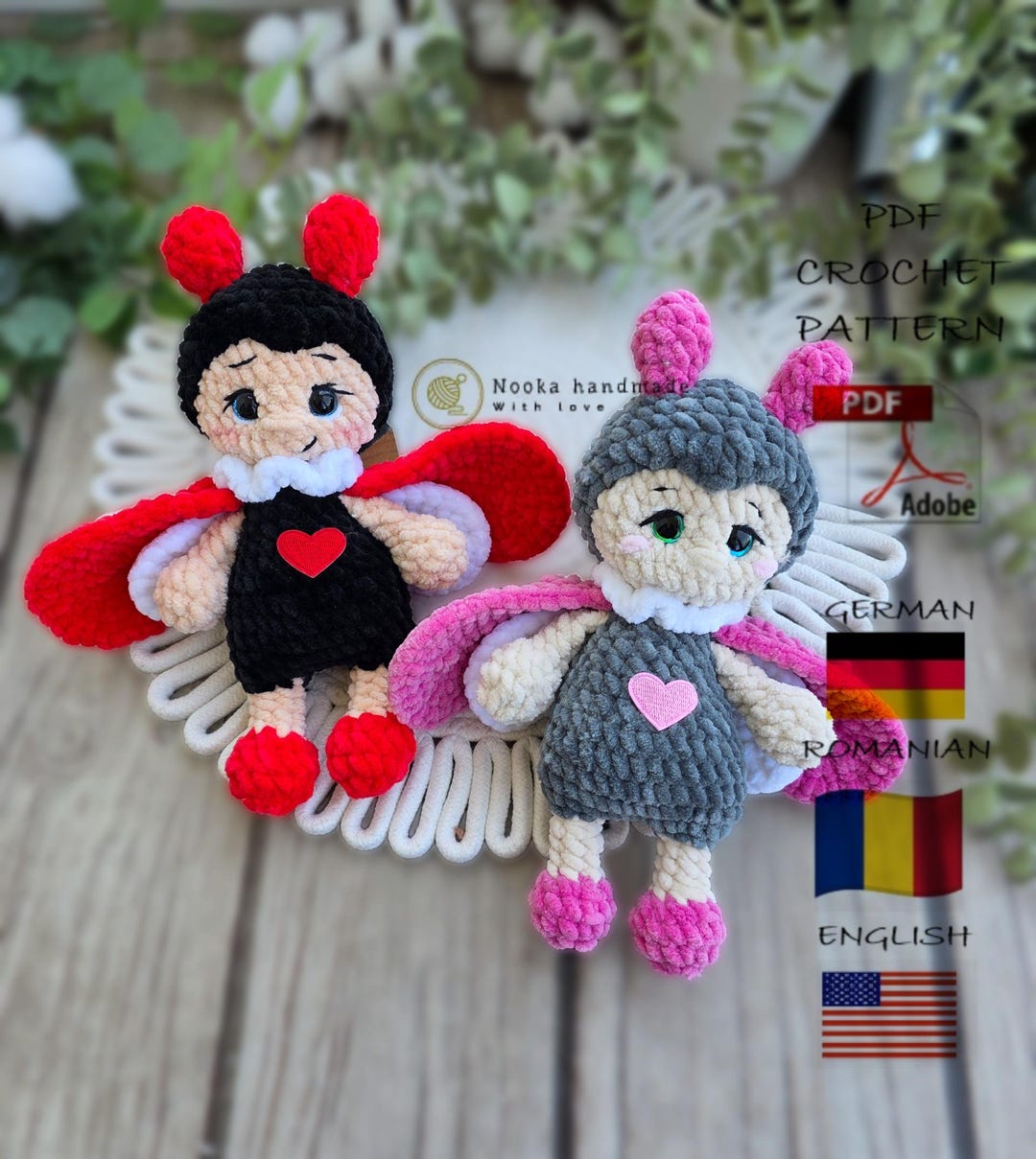 Zora LADYBUG Amigurumi /crochet Plush Bug / Cute Pocket Ladybug /pocket ...